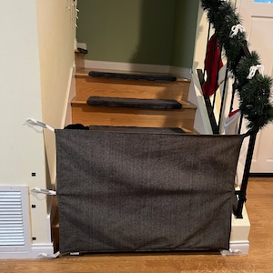 Cloth Gate Stair Barrier With Buckles / Fabric Dog Gate, Fabric Panel ...