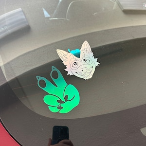 Peace Sign Furry Paw Decal - Etsy
