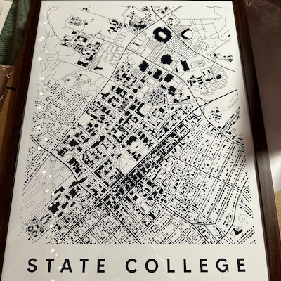 College Town Map, Iowa City Map Print, College Graduation Gift ...