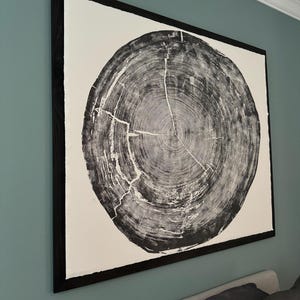 Western Red Cedar Tree Ring Art, Huge Tree Ring Print, Woodcut, Oregon ...