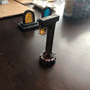 Wooden Lamp Post / Lantern Post on Stone Base for Dungeons and Dragons ...