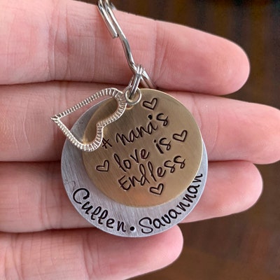 Nana Keychain Nana's Love is Endless Gift for Nana Mommy Keychain ...