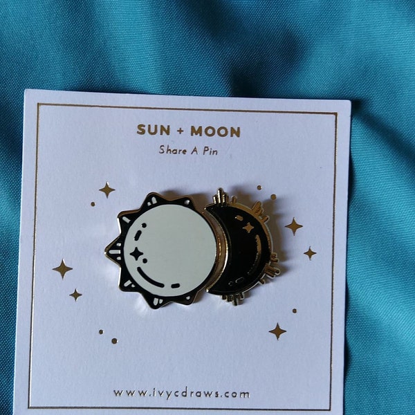Sun and Moon Enamel Pin Set - Etsy