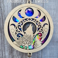 Quarter Moon With Stars Suncatcher Repurposing Dvds Laser Cut File SVG ...