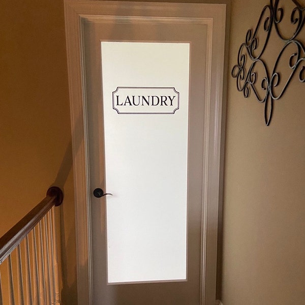 Laundry Vinyl Decal, Laundry Room Decal, Glass Door Decal, Vinyl ...