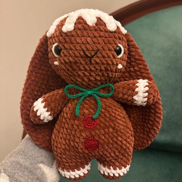 DIGITAL PATTERN: Gingerbread Bunny, Xmas Pudding Bunny, Snowbunny ...