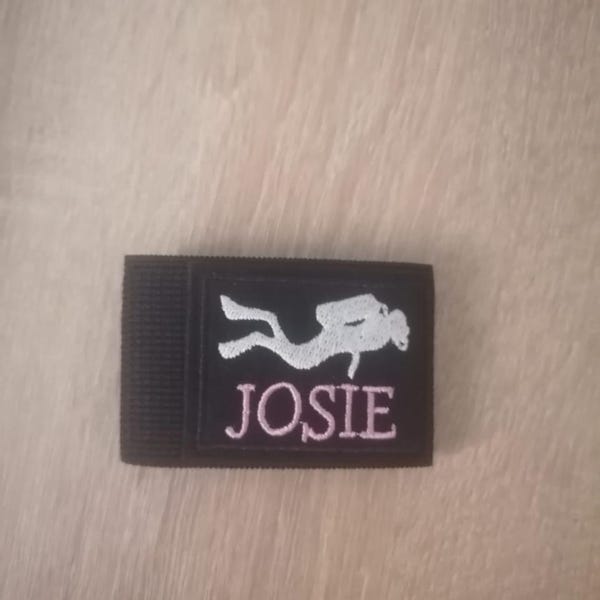 Custom Name Scuba Dive Tag, Personalized Embroidered Scuba BCD Name Tag ...