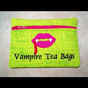 Vampire Tea Bags Tampon & Maxi Pad Bag Zippered Fabric Purse | Etsy