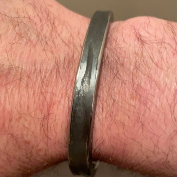 Black Iron Ring Band, Hand Forged Pagan Ring, Rustic Men's Women's Ring Band, 6th Anniversary ...