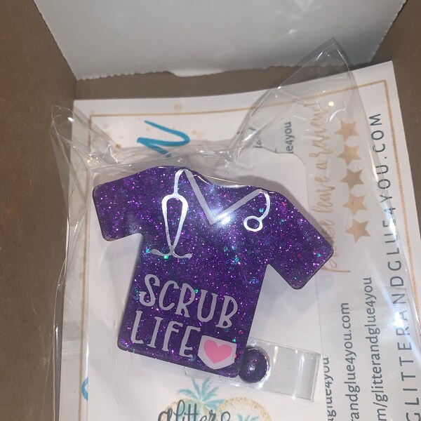 Scrub Life Badge Reel, Nurse Life, Interchangeable Retractable Custom ...