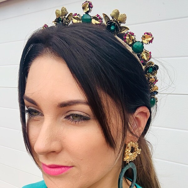 Pearl Wedding Crown, Gold Wedding Crown, Pearl Bridal Tiara, Pearl ...