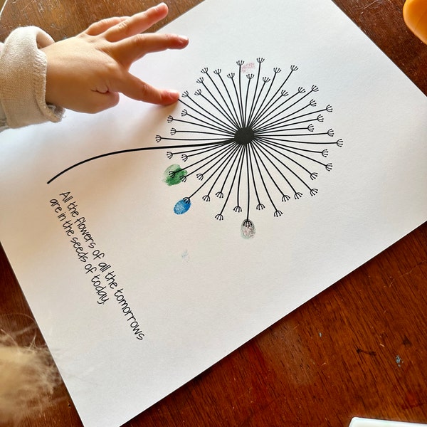 Dandelion Fingerprint Art, Fingerprint Craft, Dandelion Kids Craft ...