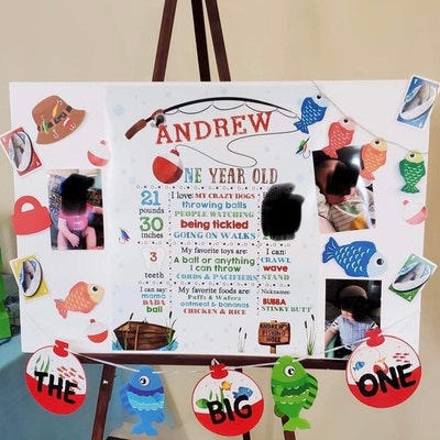 Editable Fishing Milestone, Fishing Chalkboard Sign, Fish Milestone ...