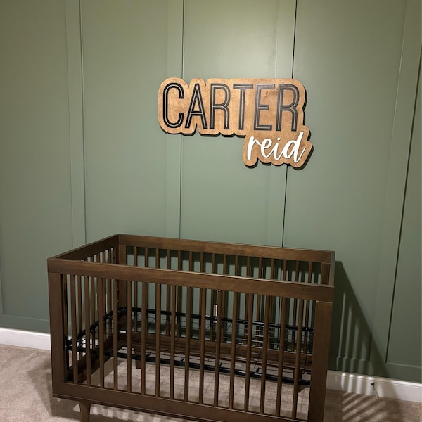 Large Custom Wood Name Sign, Nursery Name Sign, Boho Girl Name Sign ...