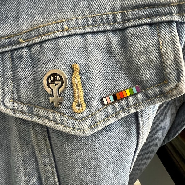 Progress Rainbow Baton Pin — Minimalist Pride Flag Accessory Gay ...