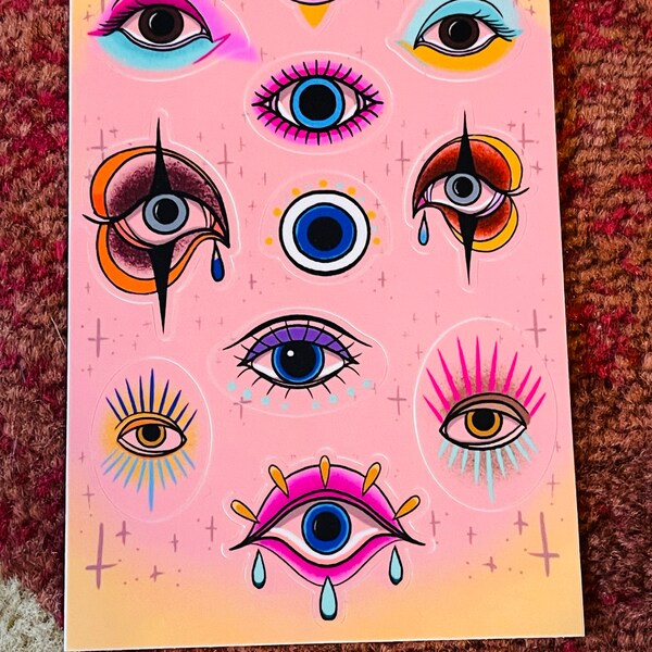 Evil Eye Sticker Sheet - Etsy