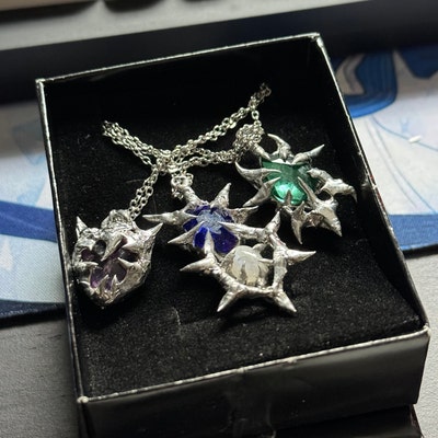 Spiky Metal Pendant ,punk Spiky Cross , Liquid Metal, Soldered Necklace ...