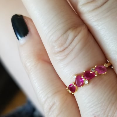 Natural Dark Red Ruby Earring, Deep Red Genuine Ruby Studs, Raw Ruby ...