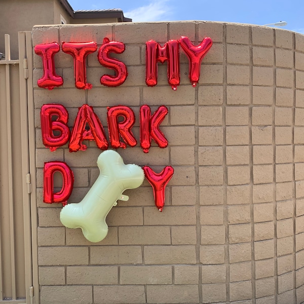 It's My Barkday Balloons Banner | Dog Puppy Birthday Party Decoration ...
