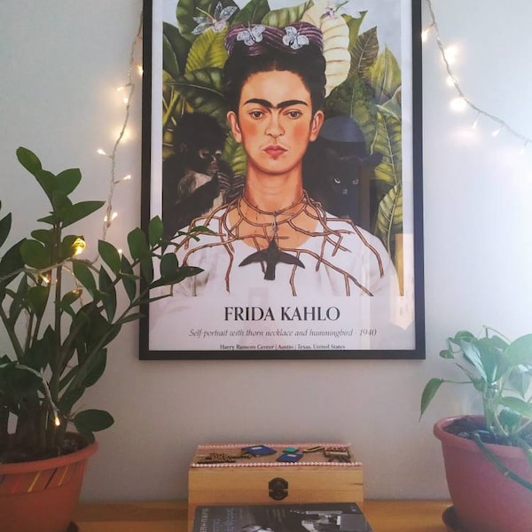 Frida Kahlo - Self Portrait Exhibition Poster, Vintage Home Decor, Wall ...