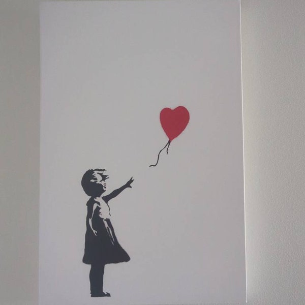Banksy Art, Red Balloon Girl Wall Decor, Huge Canvas Home Decor, Banksy ...