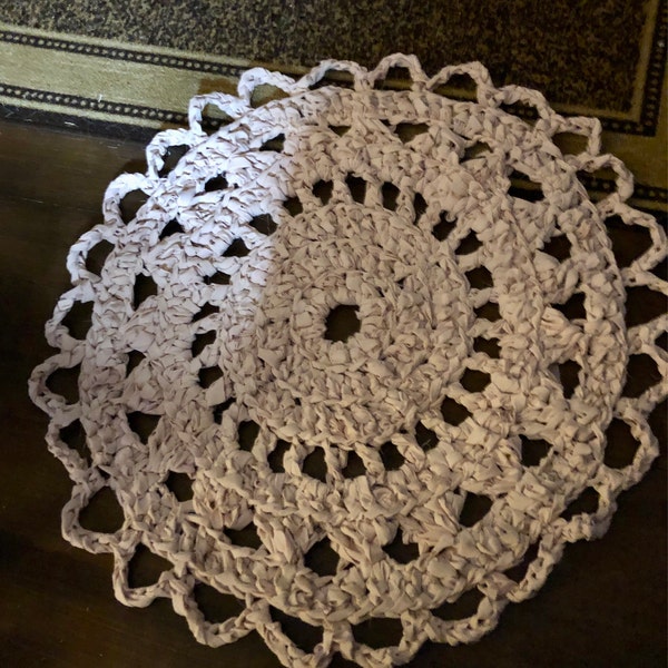 PDF Crochet Pattern for Doily Rag Rug Made From Bed Sheets - Etsy
