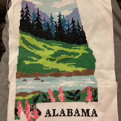 Alabama State Counted Cross Stitch Pattern Skyline Landscape USA Starry ...