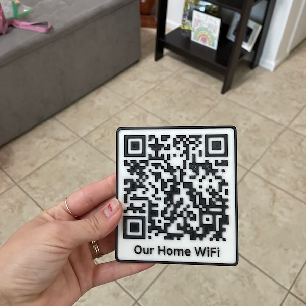 Custom Wifi Access Coasters/wall Sign QR Code - URL Link 3D Print - Etsy