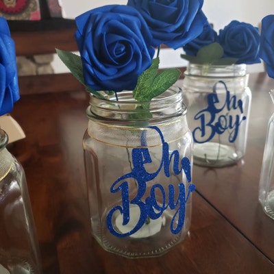 Oh Boy Baby Shower Decorations, Oh Boy Glitter Decor, Baby Shower Tags ...