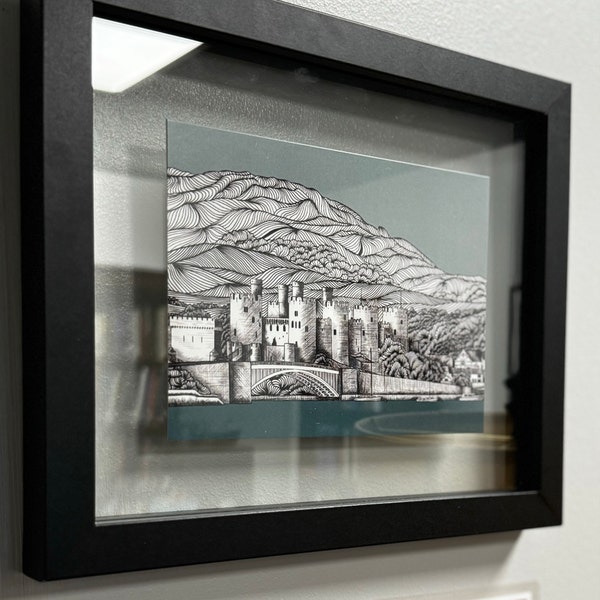 Limited Edition Print of an Original Line Drawing of Swallow Falls ...