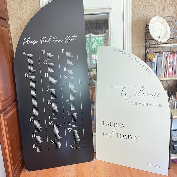 Arch Seating Chart Large Wedding Seating Chart Arched Panel With Easel ...