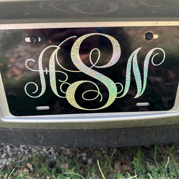 Holographic Monogram Car Decal|laptop Decal|monogrammed|holographic ...