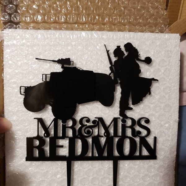Military Wedding Cake Topper | Hummer Car Cake Topper | Solider Cake ...