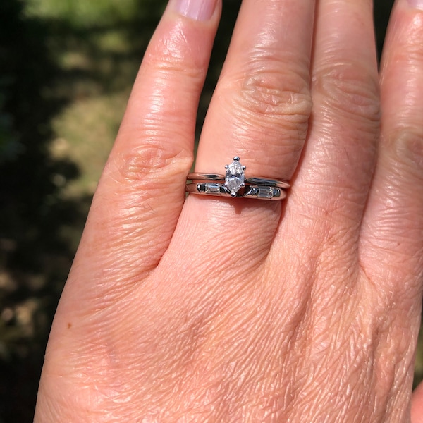 BRAND NEW Arthritic Shank Wedding Band Anniversary Ring 14K White Gold ...