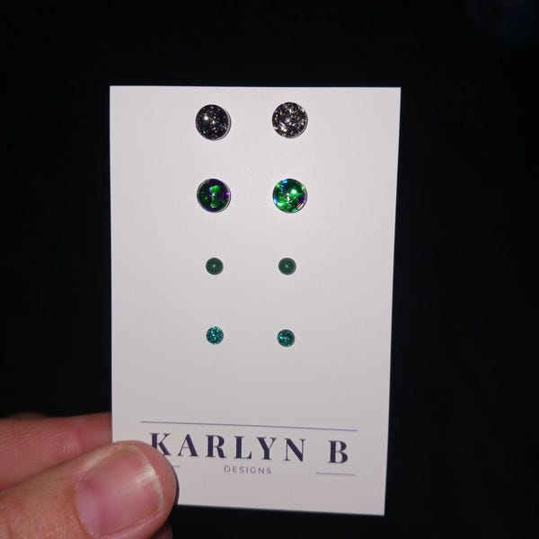 Build Your Own Four Pair Stud Earring Set - Colorful Dot Earrings ...