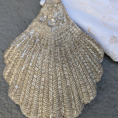 Bridal Clutch, Wedding Clutch, Shell Shaped Beaded Wristlet,couture ...