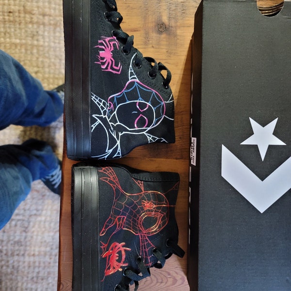 Custom Spiderman Logo Adult Converse - Etsy