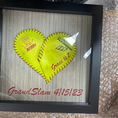 Shadow Box Softball Heart With PERSONALIZATION - Etsy