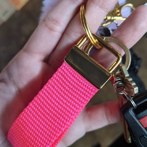 Neon Hot Pink Key Fob Wristlet 3 or 5.5 - Etsy