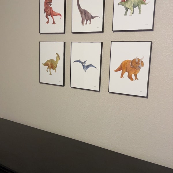 Set of 6 Dinosaur Art Prints, Kids Gallery Wall Set, Dinosaur Wall Art ...