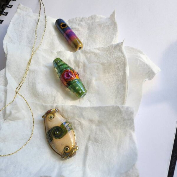 FRISKEY Handmade Lampwork Glass Beads & Jewelry, Enameled Copper Solar ...