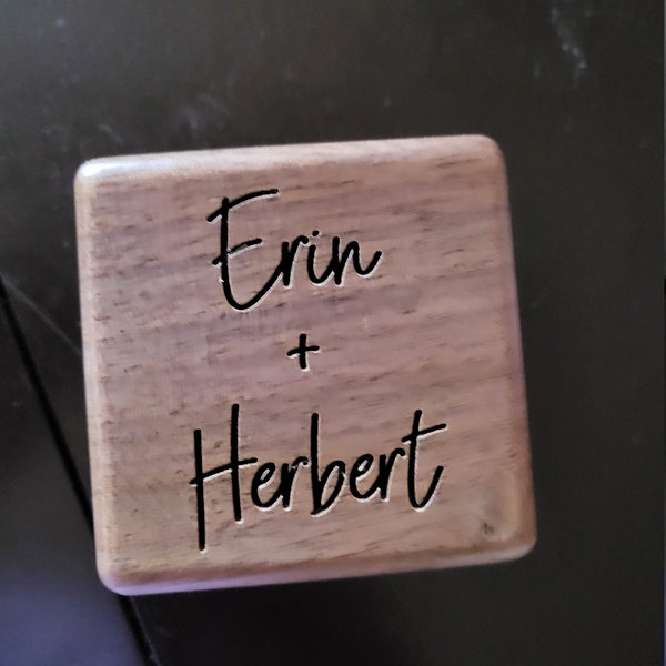 Square Double Ring Box - Personalized Ring Box - Wedding Ring Bearer ...