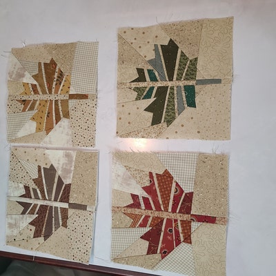 Maple Leaf Foundation Paper Piecing Quilt Block Pattern Fall FPP ...