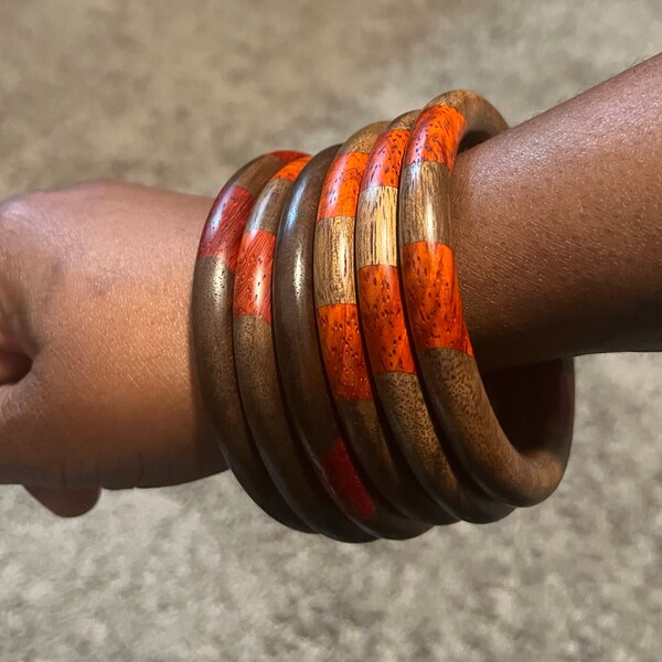 Stackable Wood Bracelet, Colorful Bangle, Handmade Bangle, Wood ...