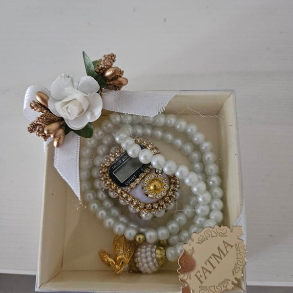 Personalized Pearl Tasbeeh Masbaha Prayer Beads Favors | Wedding Nikkah ...