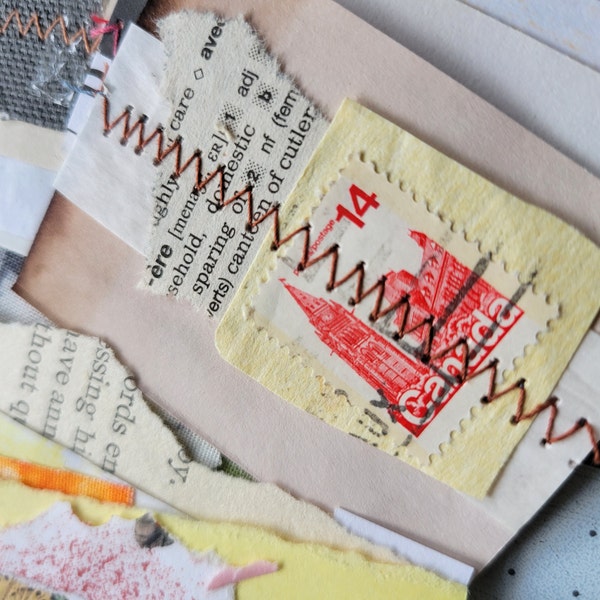 No.10--- 5' of SEWN Paper STRIPS - Junk Journals, Journal ...