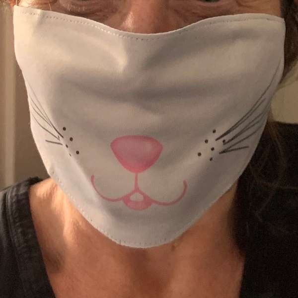 Bunny Mask With Filter Included, Rabbit Mouth Face Mask, Easter Masks ...