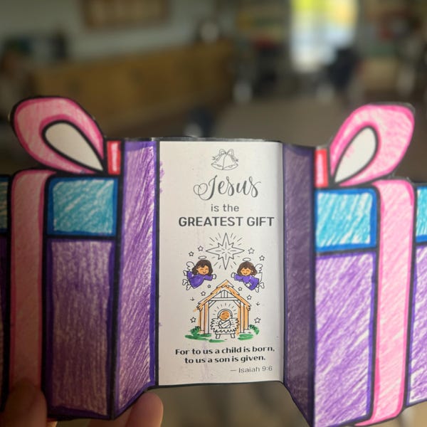 Jesus is the Greatest Gift Craft | Foldable Christmas Bible Craft ...