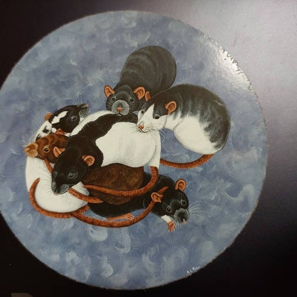 Rat Birthday Card - Two Rats Enjoying a Birthday Cake and Party - Rat ...