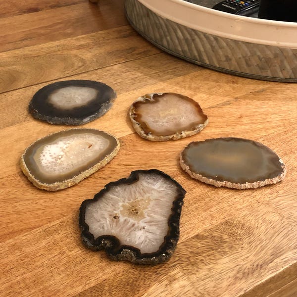 Agate Geode Crystal Coasters Assorted Blue Pink Purple Teal & Natural ...
